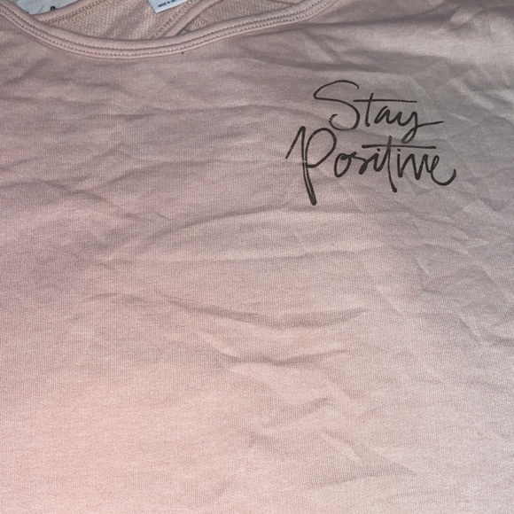 Tops | Stay Positive Pale Pink Sweatshirt With Back Keyhole Detail ...